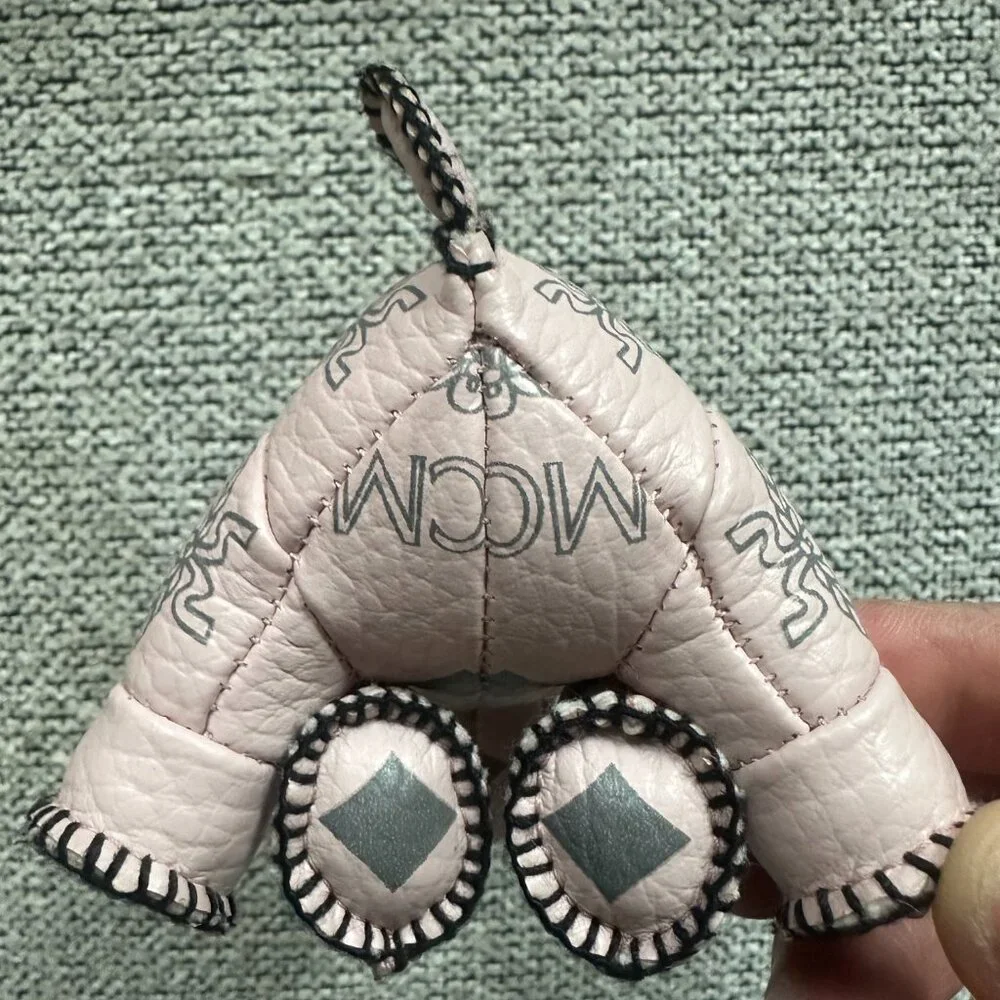 MCM | Bags | Mcm Pink Dog Leather Bag Charm Keychain New | Poshmark